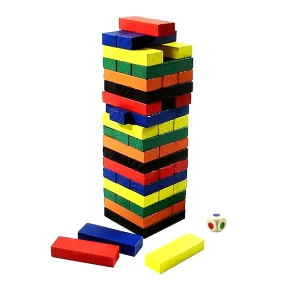 Yenga de Madera Colores – Torre de Equilibrio 21 cm - Playroom®